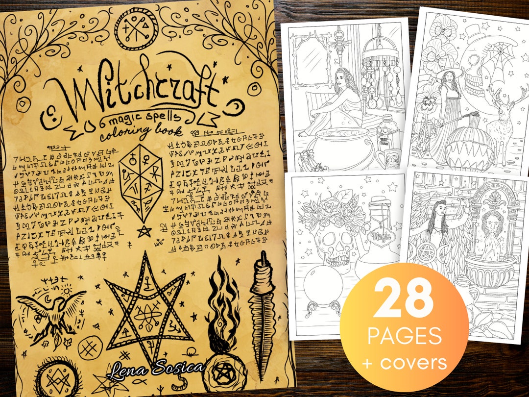 Witchcraft - Magic Spells Coloring Book: Dive Into the World of Witches ...