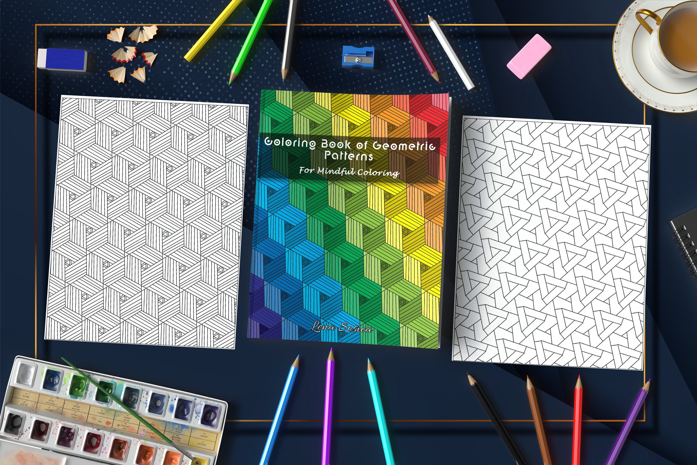 Coloring Book of Geometric Patterns: for Mindful Coloring A Journey ...