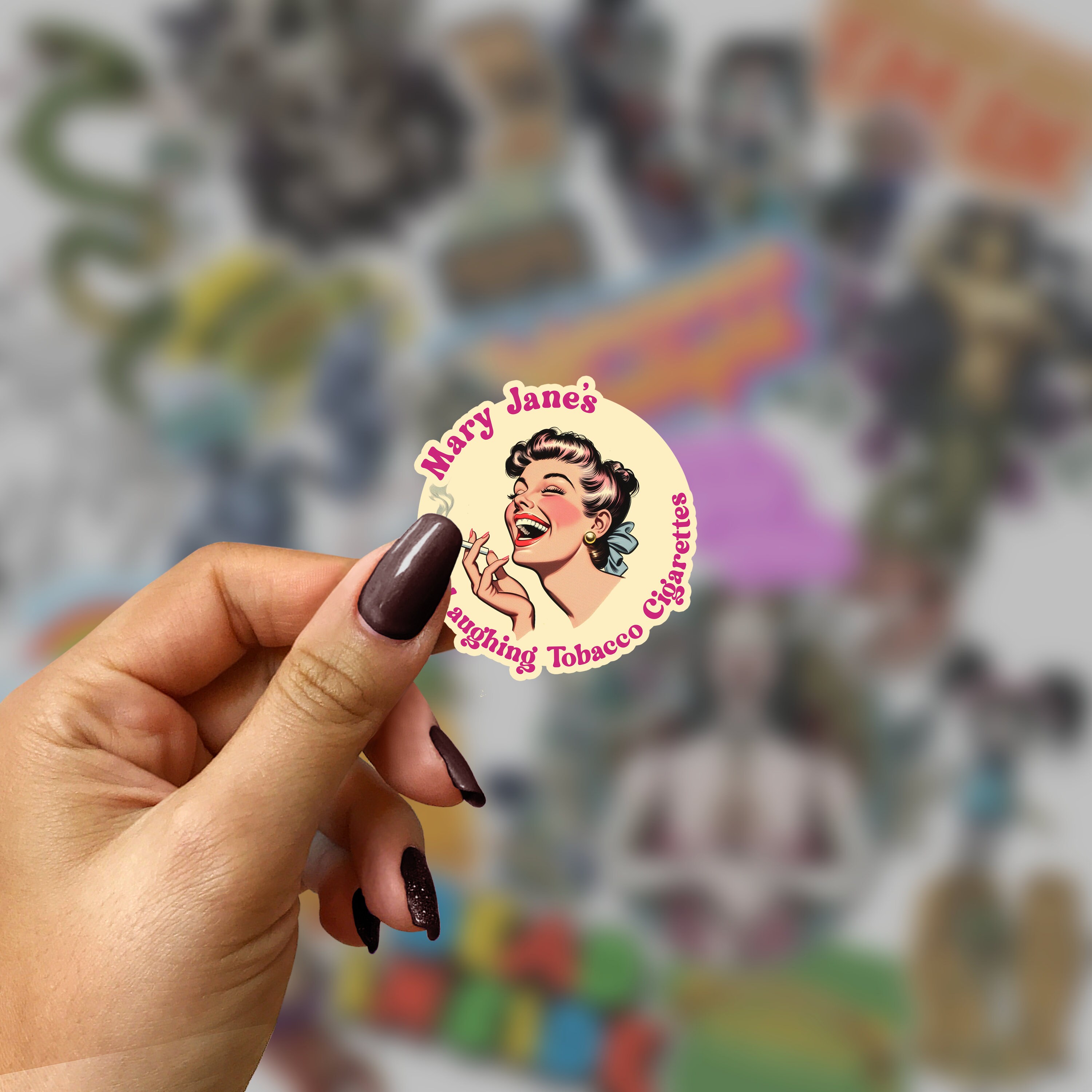 Mary Jane's Laughing Tobacco Cigarettes Splash Proof Matte Vinyl ...