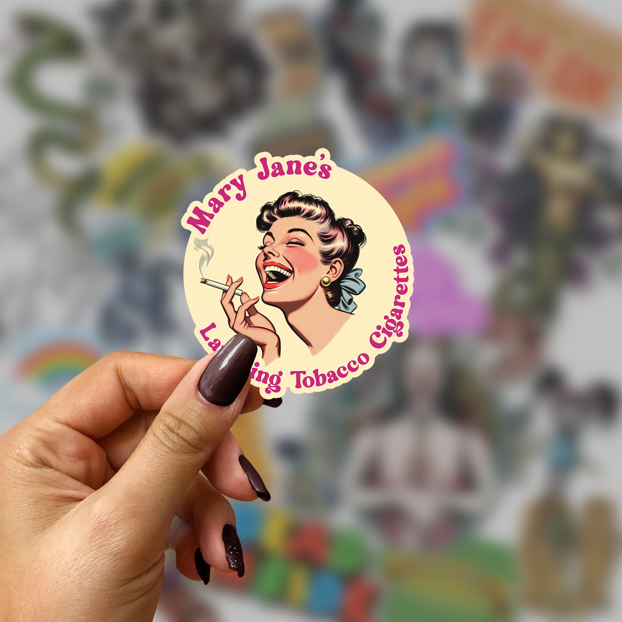 Mary Jane's Laughing Tobacco Cigarettes Splash Proof Matte Vinyl ...