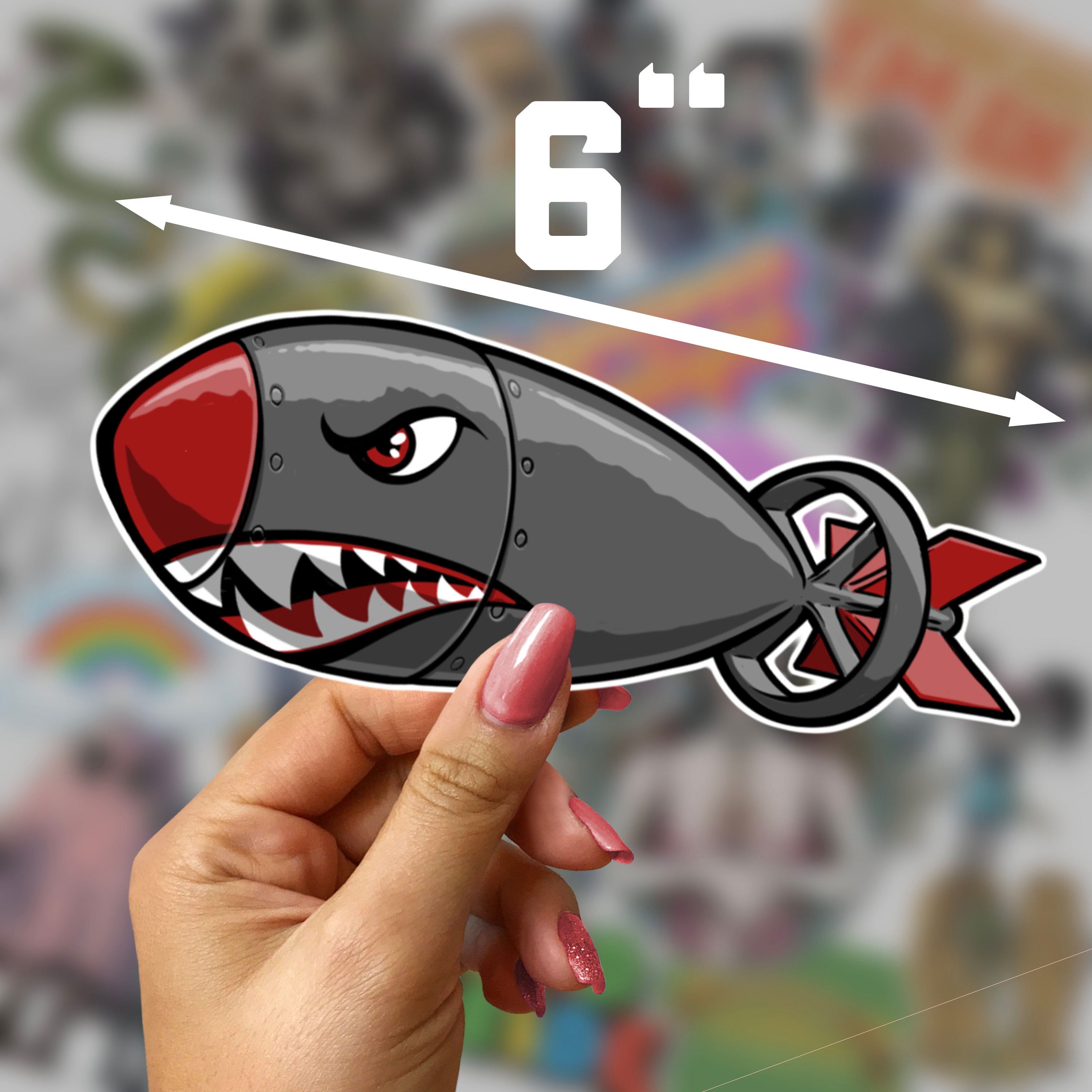 WW2 Bomb Sticker Cute and Colorful Decal for Laptops, Water Bottles ...