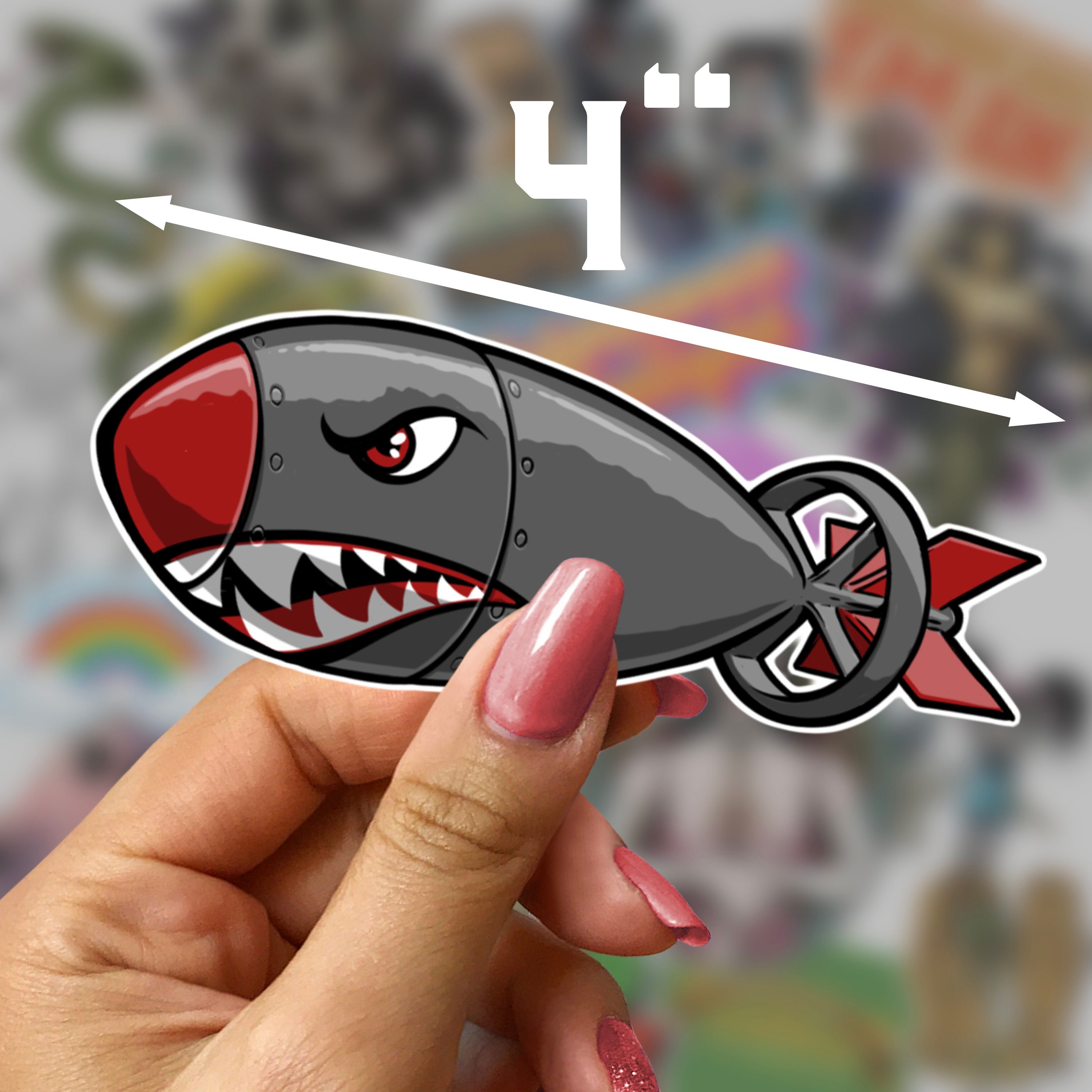 WW2 Bomb Sticker Cute and Colorful Decal for Laptops, Water Bottles ...