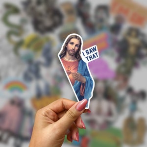 I Saw That - Jesus Christ - Waterproof Matte or Glossy Vinyl Stickers ...