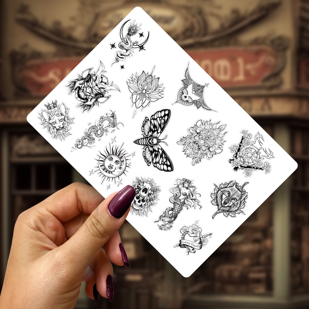 Tattoo Sticker Sheet 1 Splash Proof Matte Vinyl Stickers Decal Laptop ...