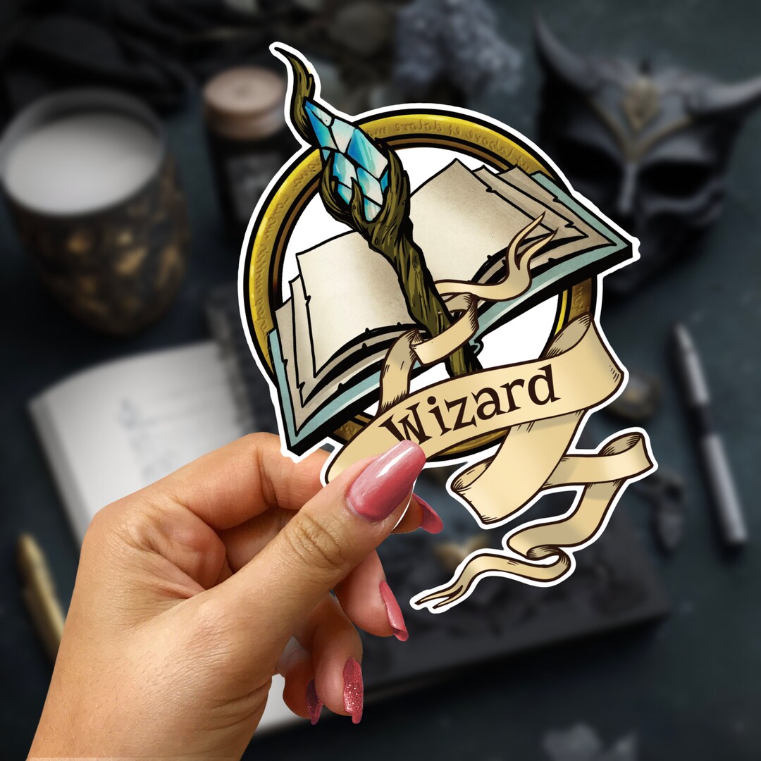 Wizard Vinyl Sticker – Dungeons and Dragons TTRPG, Splash-proof - Etsy