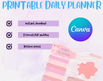 BLUE Printable/digital Daily Planner - Etsy