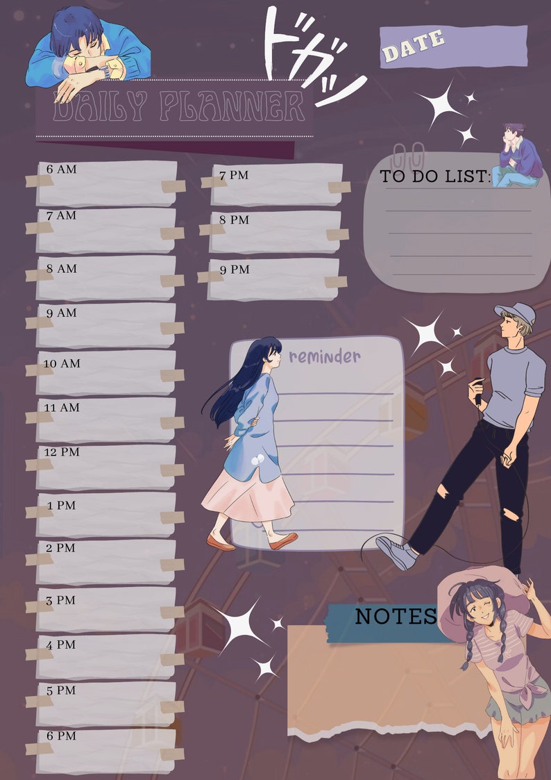 ANIME Printable/digital Daily Planner - Etsy