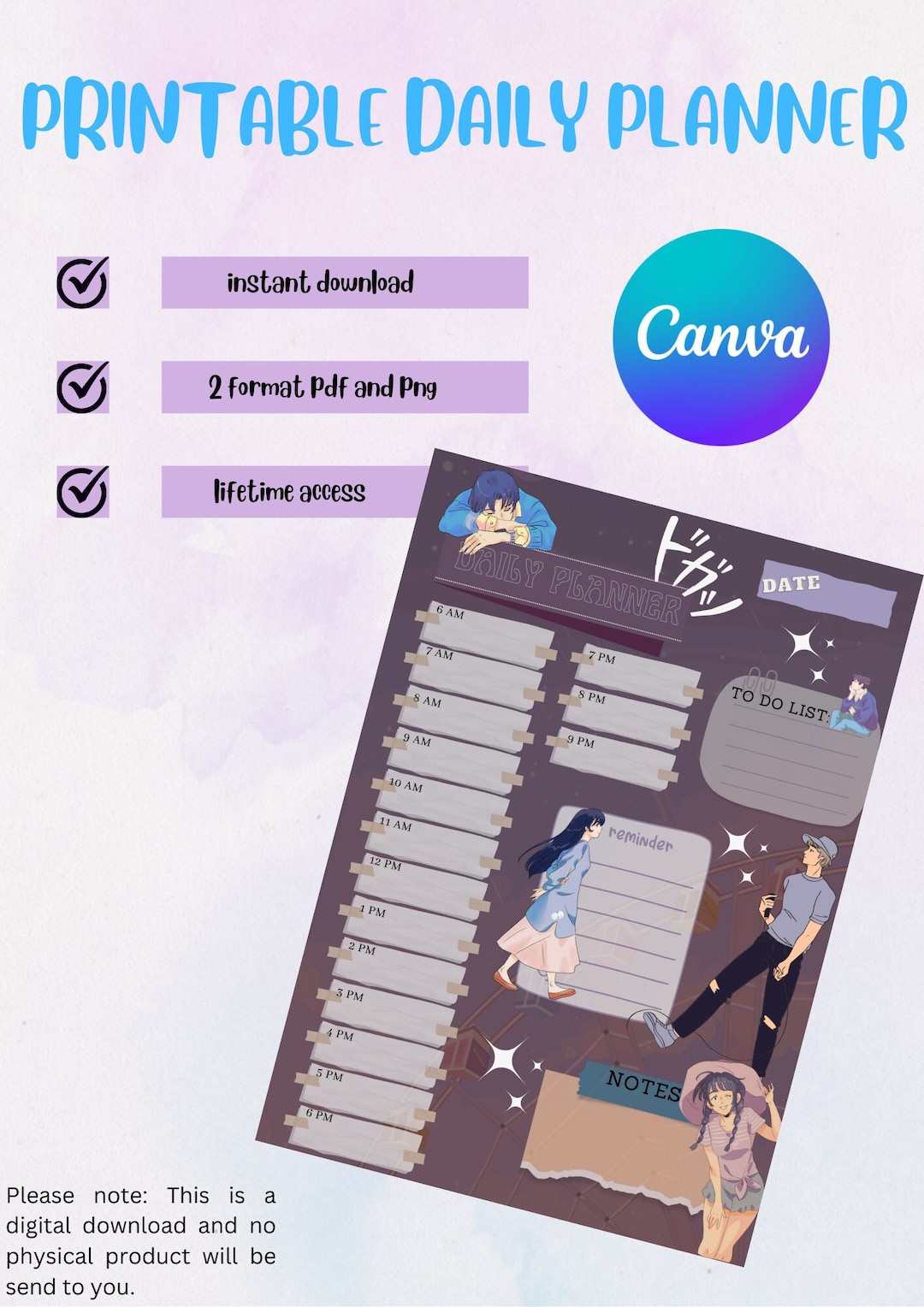 ANIME Printable/digital Daily Planner - Etsy