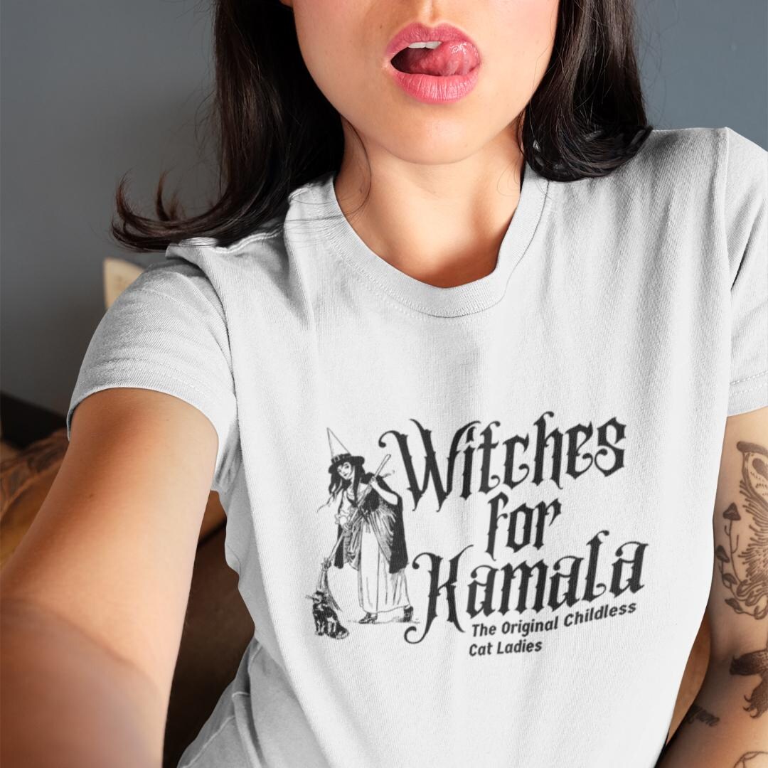 Witches for Kamala Shirt Halloween Witch Shirt Childless Catlady Kamala ...