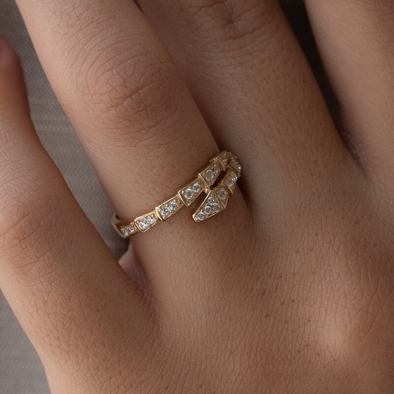 Gold Snake Ring - Etsy