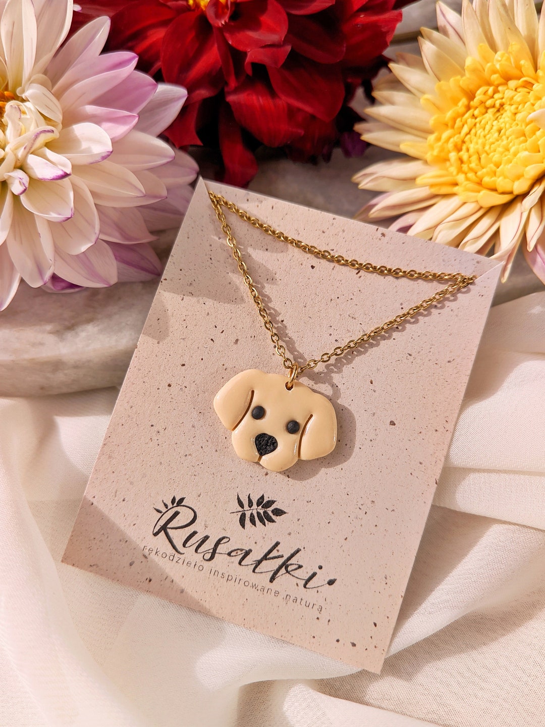 Necklace With Labrador Dog, Pendant With Golden Retriver, Jewelry for a ...