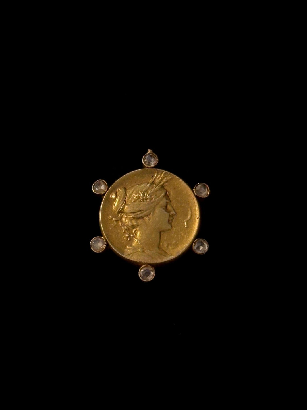 Antique Ceres Medal/ Charm/ Pendant/ Demeter/ Ceres/ French/ Solid 18 ...