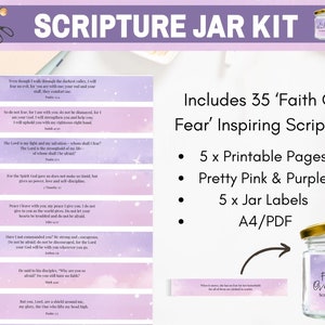 Faith Over Fear Scripture Jar, Printable Scripture Jar, Prayer Jar ...