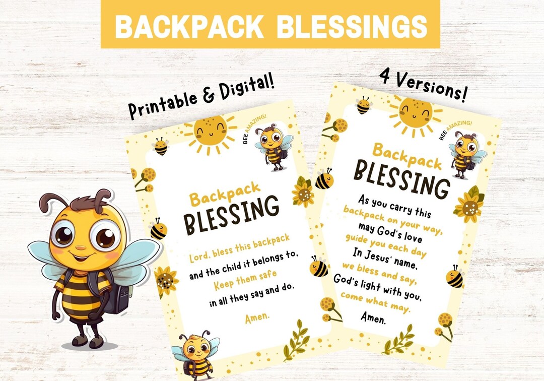 Backpack Blessings, Back to School Prayers, Prayer Tag, Backpack Tag ...
