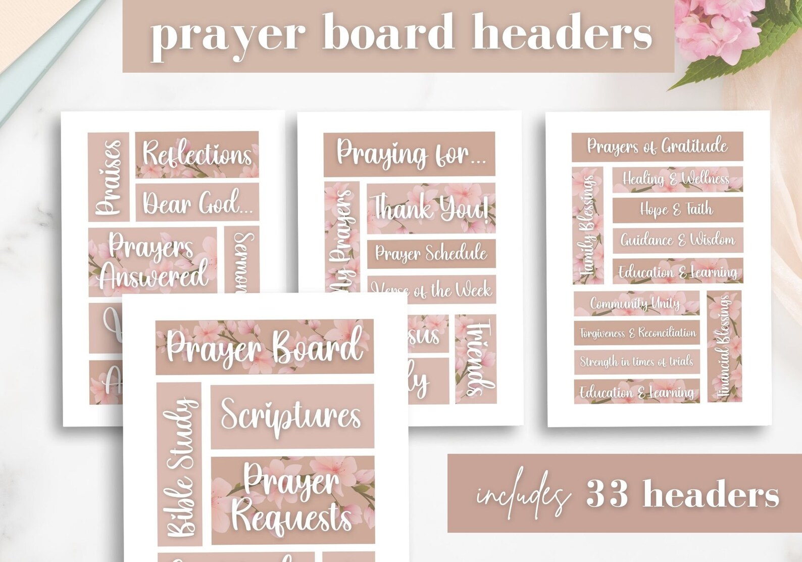 Prayer Board Headings, Daily Prayer Board Words, Prayer Bulletin Board ...