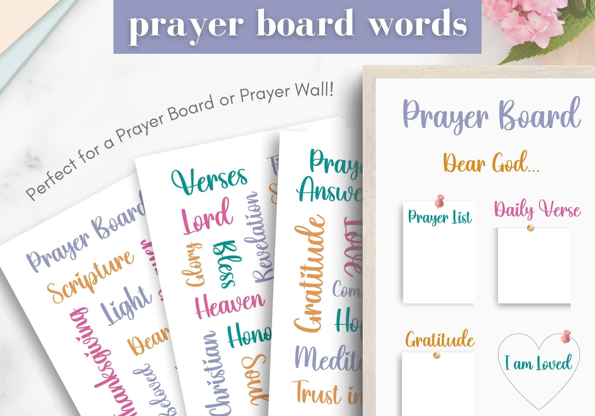 Printable Christian Words & Phrases Prayer Board Words Inspirational ...