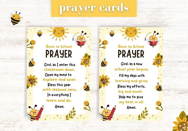 Back to School Prayer Cards Back to School Prayers Prayer - Etsy