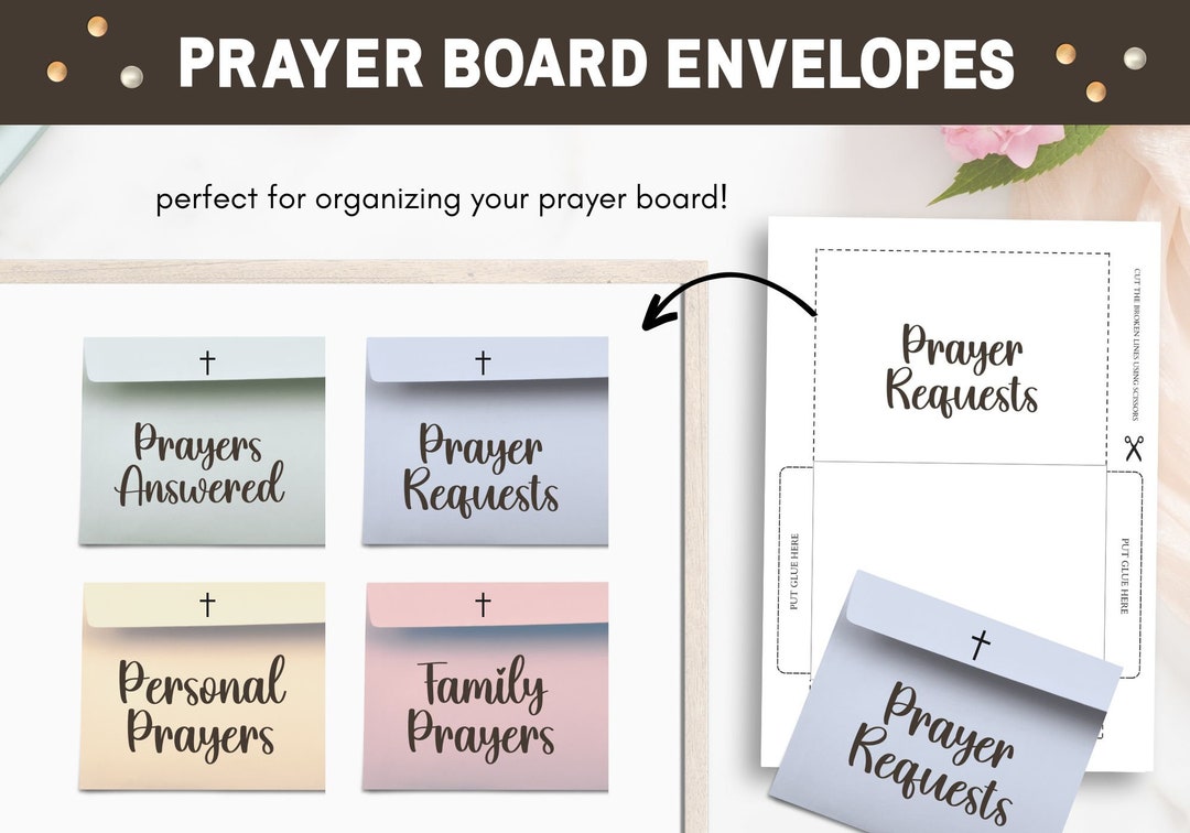 Prayer Board Envelopes, Printable Prayer Board Kit, Prayer Wall ...