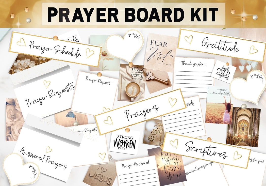 Prayer Board Kit 2025, Printable Prayer Board for Women, Prayer Request ...