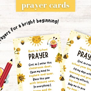 Back to School Prayer Cards, Back to School Prayers, Prayer Tag ...
