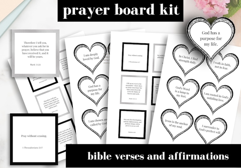 Prayer Board Kit Printable, Prayer Party Kit, Christian Wall Collage ...