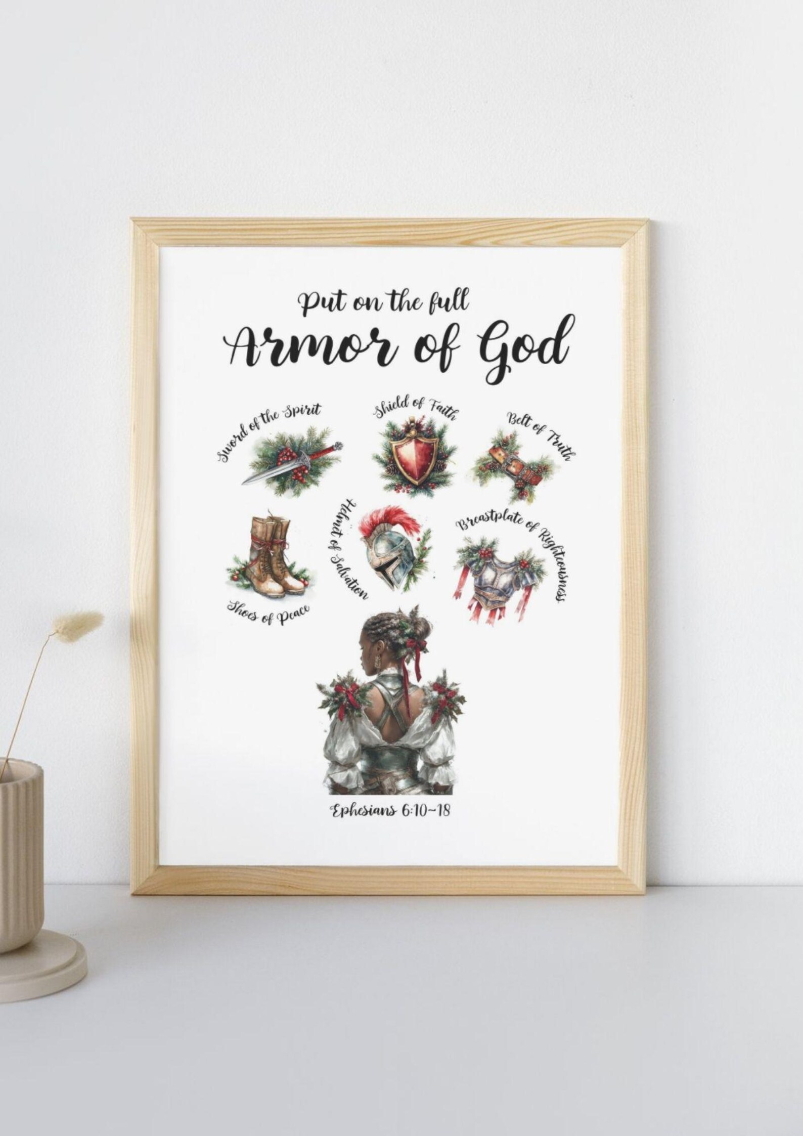Christmas Armor of God Printable, Full Armor of God Wall Art, Printable ...