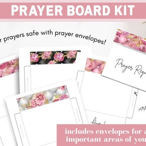 Prayer Board Kit Printable, Prayer Board Envelopes, Pink Prayer Board ...