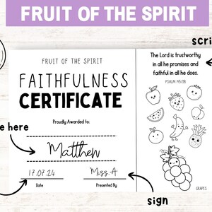 Printable Fruit of the Spirit Certificates, Printable Fruit of the ...