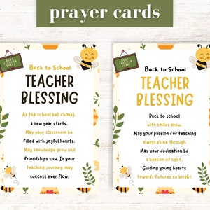 Back to School Teacher Prayer Cards, Back to School Prayers for Teacher ...
