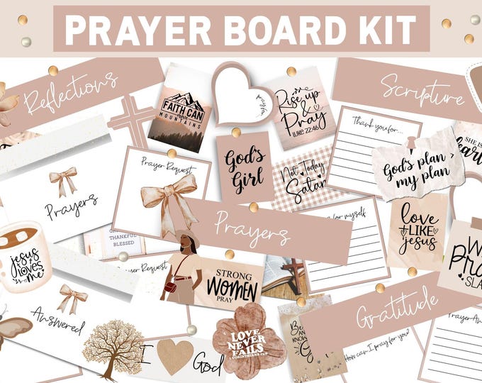 Pink Prayer Board Kit 2026, Printable Girls Prayer Board, Prayer ...
