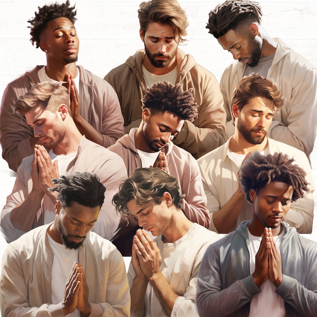 Praying Men Clipart, Men in Prayer, Prayer Warriors, Armor of God Clip ...