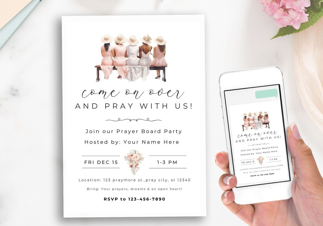Editable Prayer Board Party Invitation, Prayer Party Invite, Prayer ...
