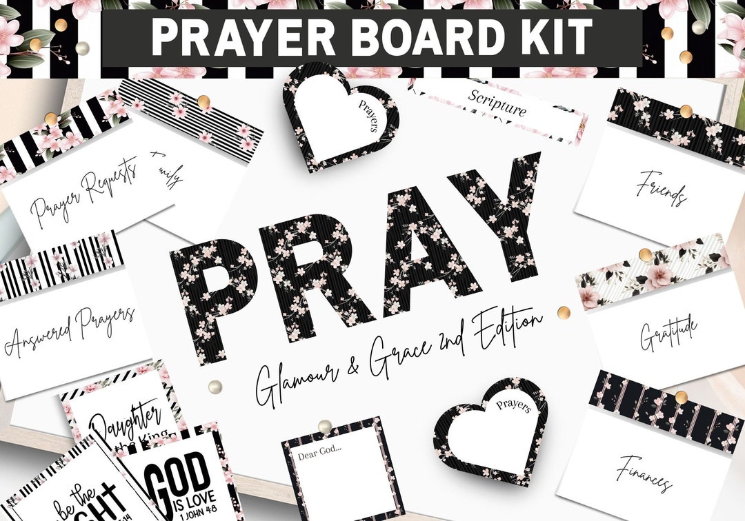 Prayer Board Kit Printable, Prayer Board Envelopes, Pink Prayer Board ...