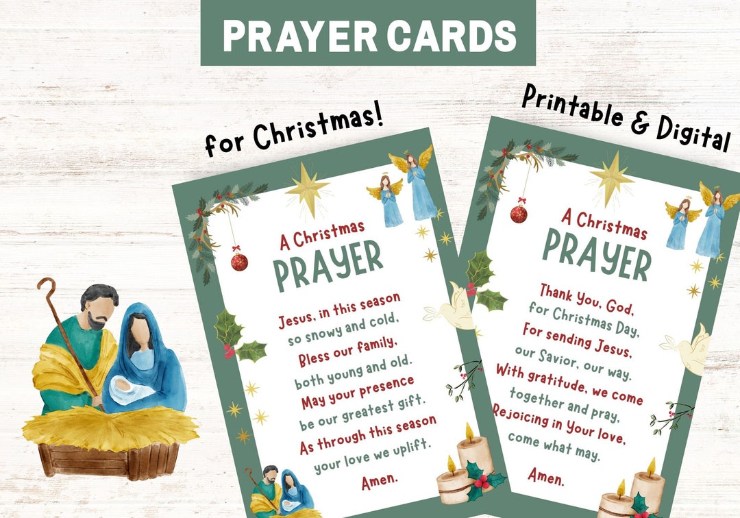 Christmas Prayer Cards for Kids, Sunday School Activities, Christmas ...