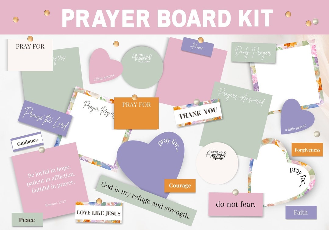 Prayer Board Kit, Printable Daily Prayer Board, Christian Prayer Board ...