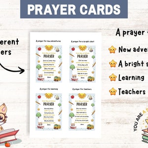 First Day of School Prayer Cards, Back to School Prayers, Prayer Tag ...