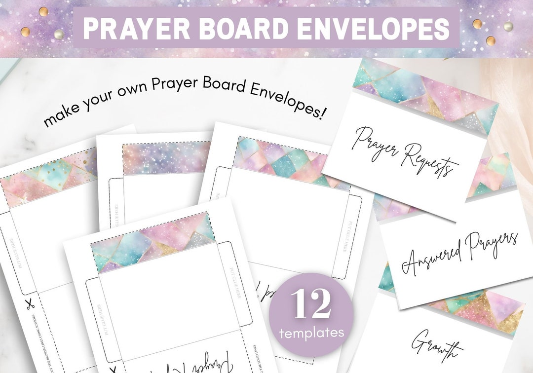 Printable Prayer Board Envelopes, Prayer Board Party Kit, Prayer Wall ...