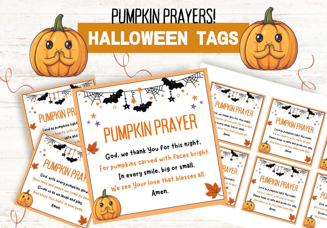 Christian Halloween Tags, Kids Halloween Prayer Labels, Kids Church ...