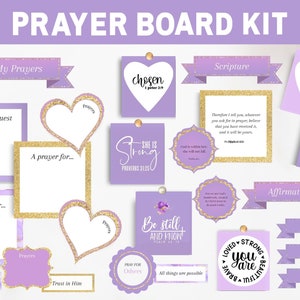 Purple Prayer Board Printable, Prayer Cards, Christian Prayer Wall ...
