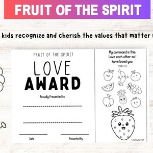 Fruit of the Spirit Awards, Printable Fruit of the Spirit Certificate ...