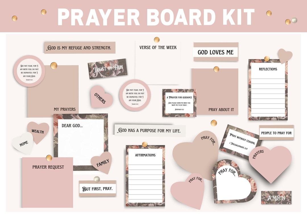 Prayer Board Kit, Vintage Floral Prayer Board, Prayer Wall, War Room ...