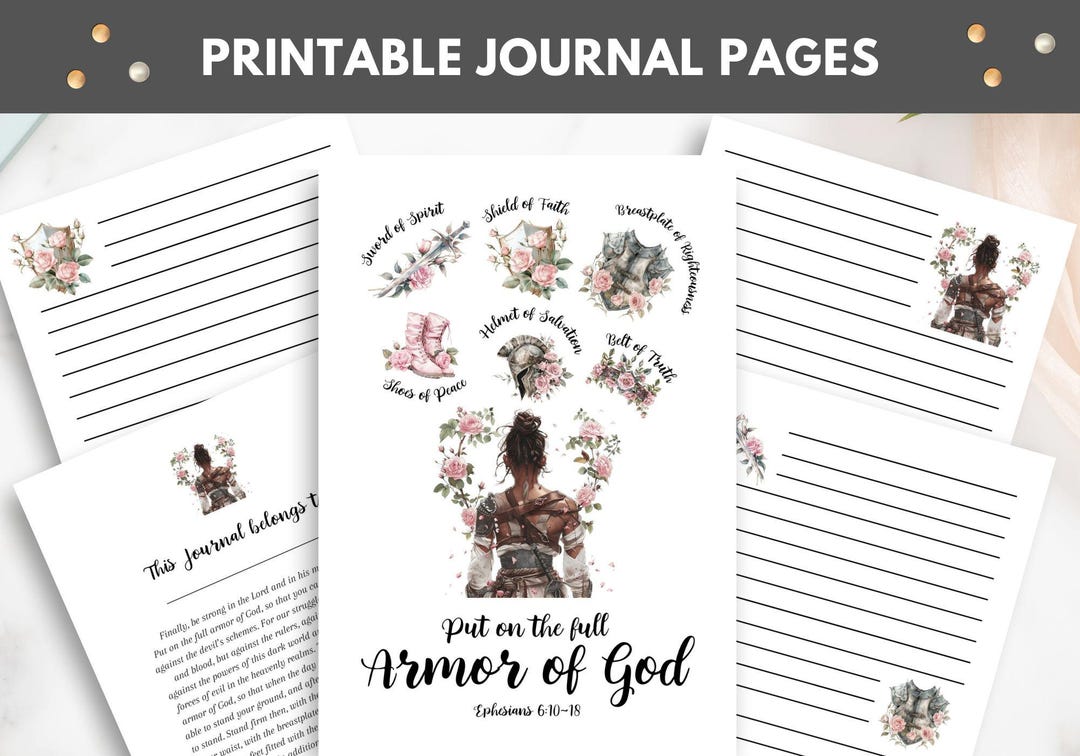 Armor of God Journal Pages, Bible Study Printable, Morning Pages ...