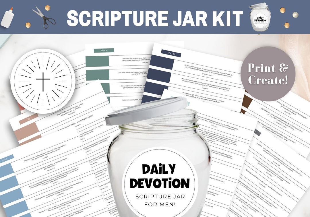 Mens Scripture Jar Printable, Make Your Own Scripture Jar, Prayer Jar ...