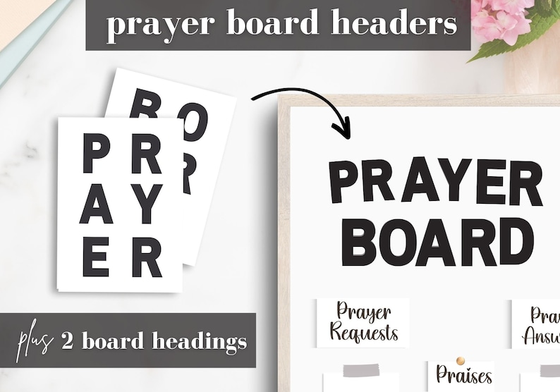 Prayer Board Printable, Daily Prayer Board, Prayer Board Headings ...