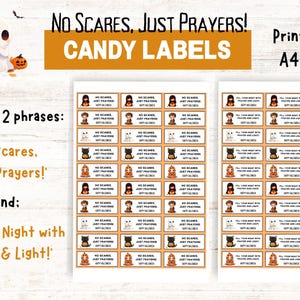 Christian Halloween Candy Labels, Kids Halloween Prayer Labels, Kids ...