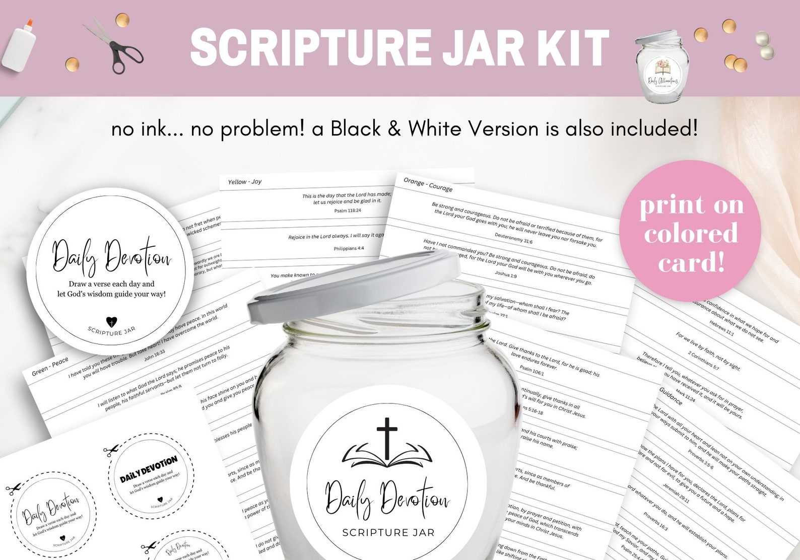 Scripture Jar Printable, Make Your Own Scripture Jar, Prayer Jar ...