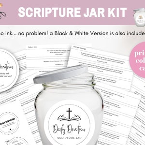 Scripture Jar Printable, Make Your Own Scripture Jar, Prayer Jar ...