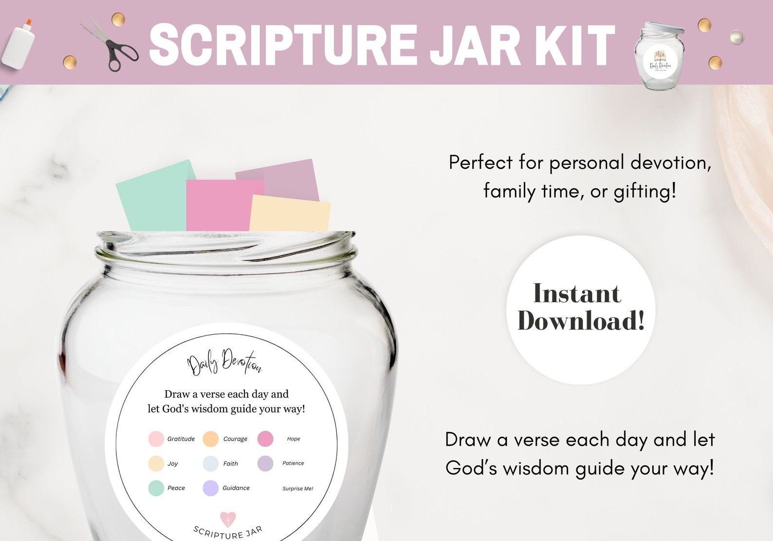 Scripture Jar Printable, Make Your Own Scripture Jar, Prayer Jar ...