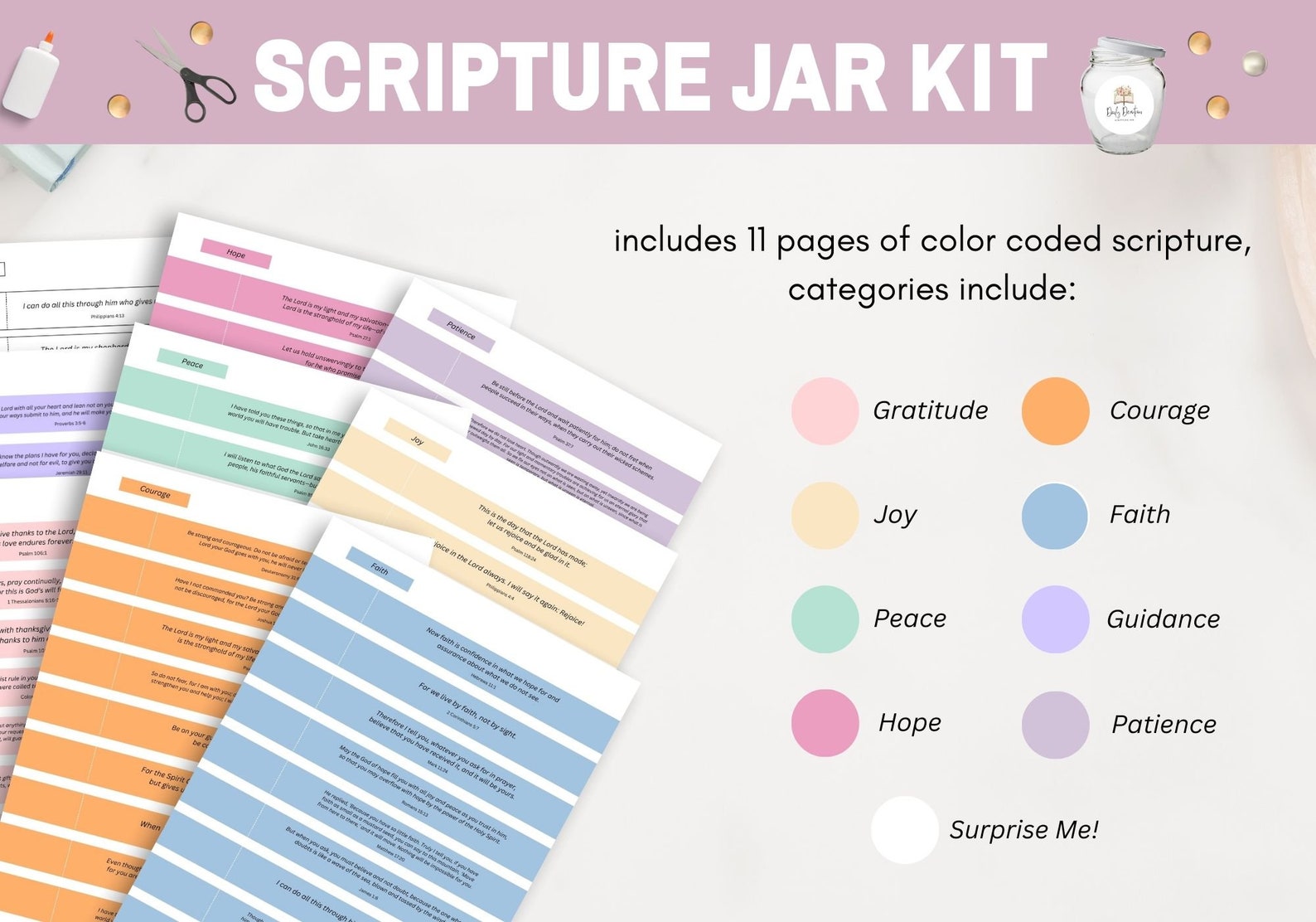 Scripture Jar Printable, Make Your Own Scripture Jar, Prayer Jar ...