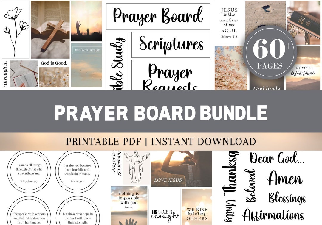 Prayer Board Kit Bundle, Prayer Board Party Printables, Christian ...